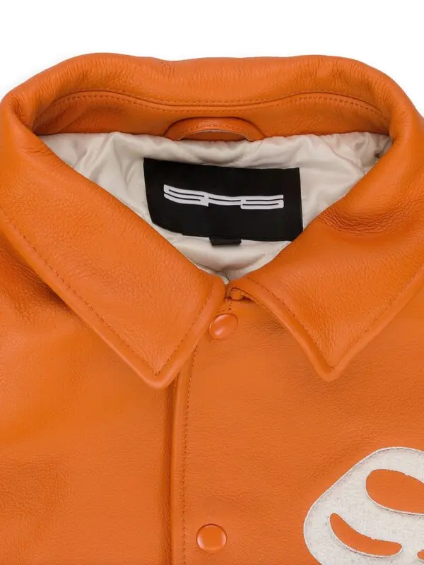 SP5DER Logo-patch Varsity Jacket - Orange