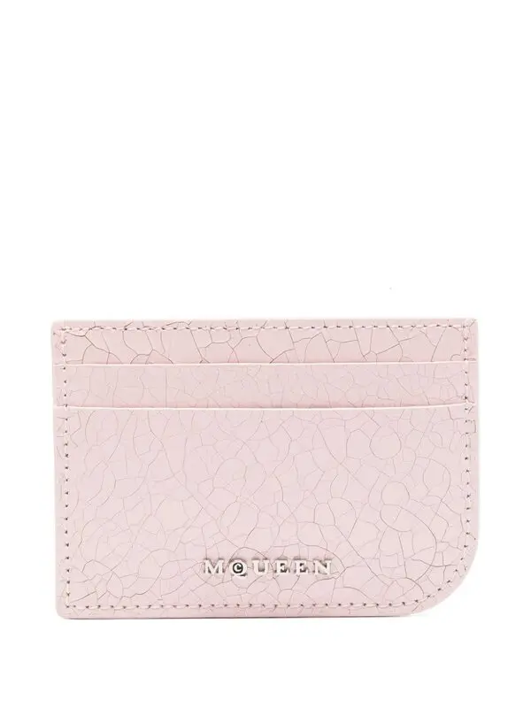 Alexander McQueen Cracked-effect Cardholder - Pink