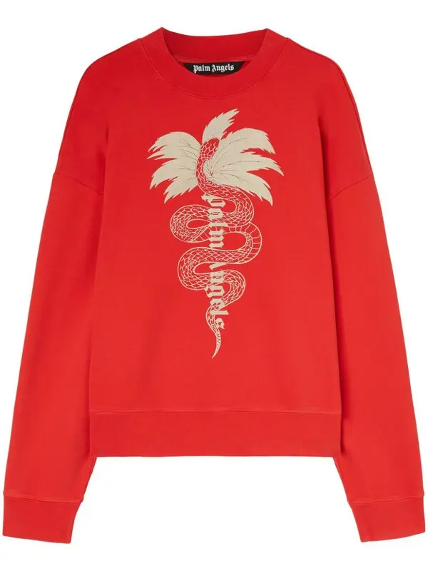 Palm Angels Snake-embroidery Sweatshirt