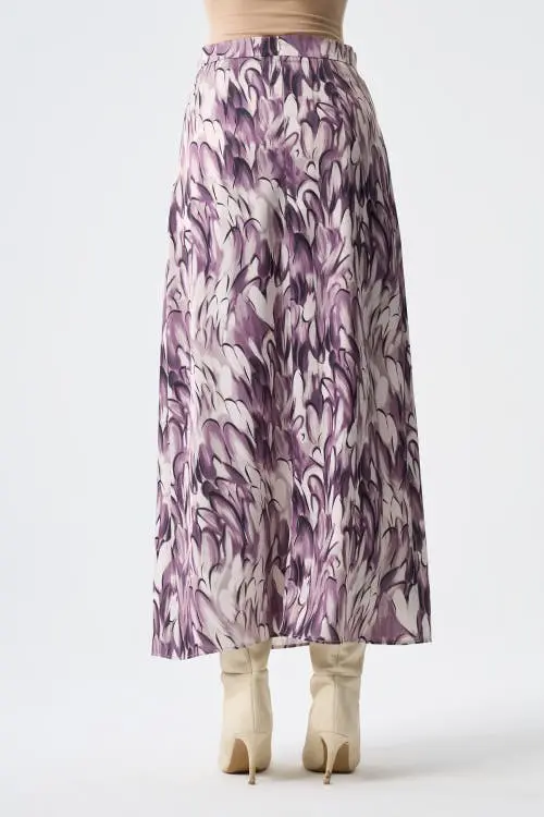 MIZALLE Ellipse Pattern Satin Skirt