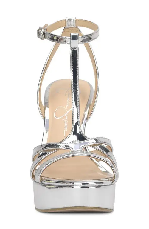 Jessica Simpson Sippete T-strap Platform Sandals - Silver
