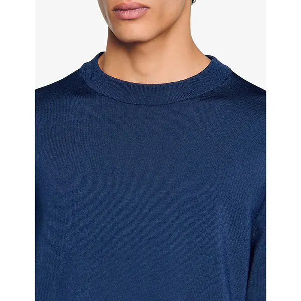 Sandro Crewneck Fine-knit Jumper - Bleus