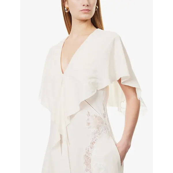 plus size lace off shoulder dress Luxury Long-Sleeve Off-Shoulder Lace Wedding Dress with Cascading Train Plus Size Size 8 main image 0