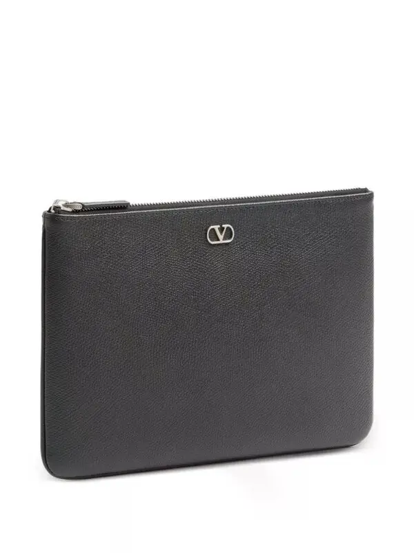 Valentino Garavani Vlogo Signature Grainy Calfskin Pouch