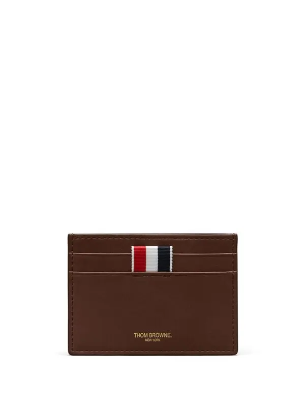 Thom Browne Leather Card Holder - Brown