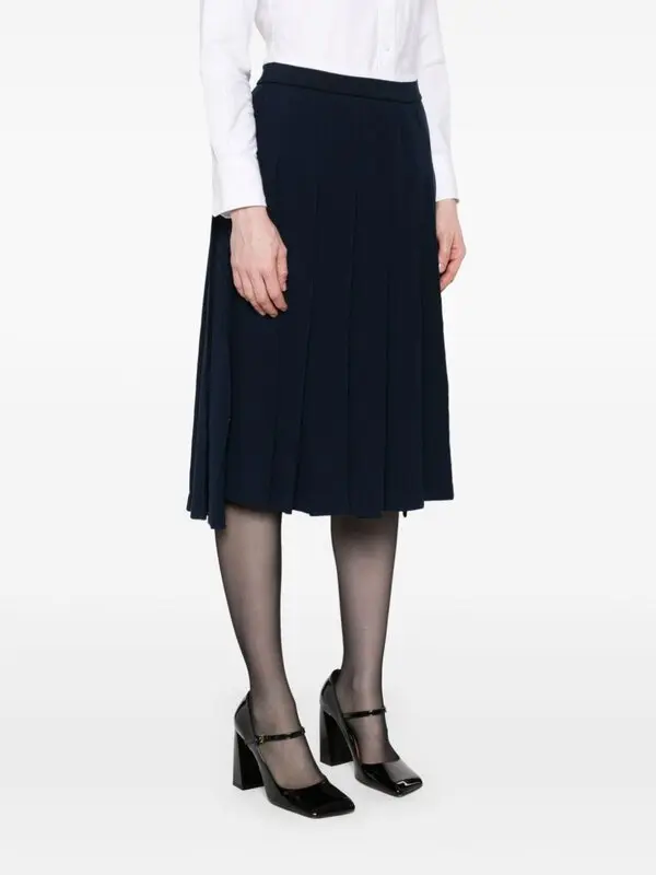 Thom Browne Pleated Chevron-knit Midi Skirt