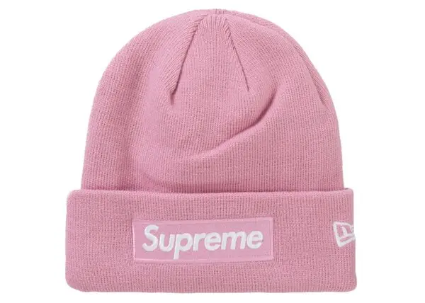 Supreme New Era Box Logo Beanie - Dusty Pink
