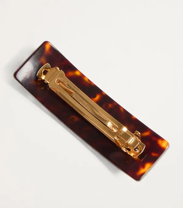 Valentino Garavani Crystal-embellished Vlogo Hair Clip - Brown