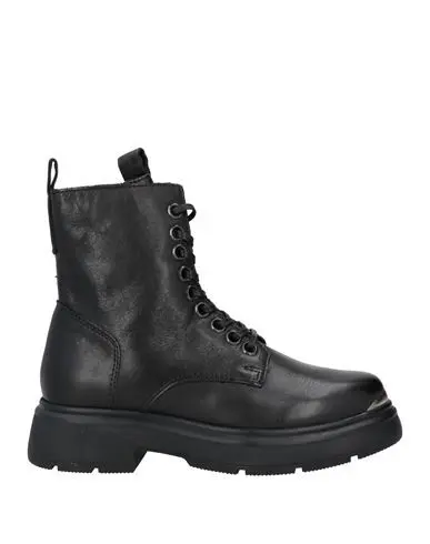 MJUS Leather Lace-up Ankle Boots With Platform - Black