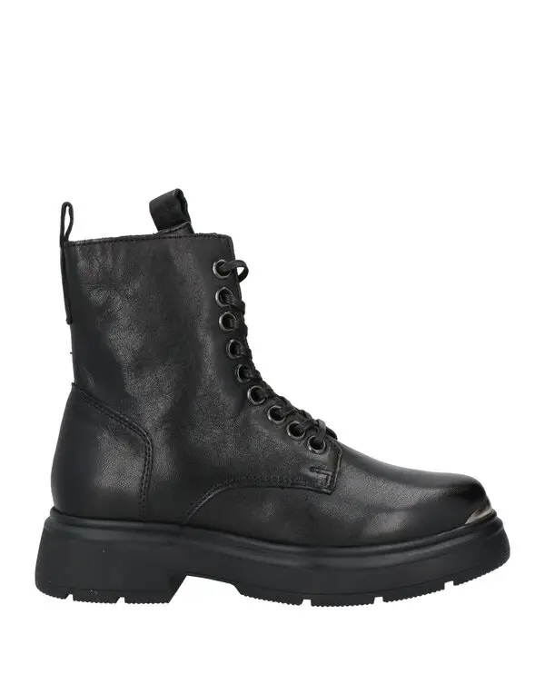 MJUS Leather Lace-up Ankle Boots With Platform - Black