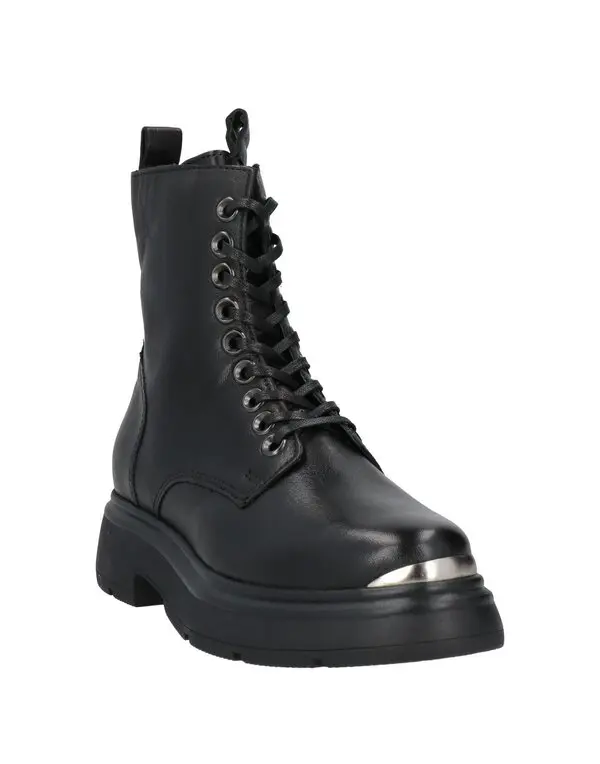 MJUS Leather Lace-up Ankle Boots With Platform - Black