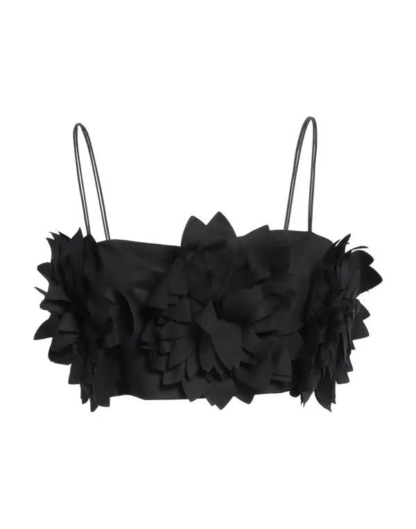 SHIRTAPORTER Floral Appliquéd Crop Top