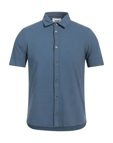 Alpha Studio Shirt Size Cotton, Elastane - Blue