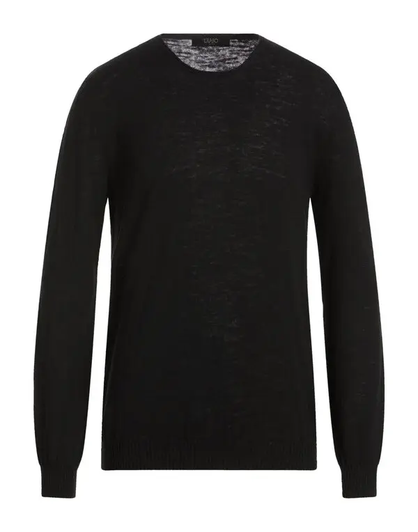 Liu Jo Crewneck Knit Cotton-linen Sweater - Black