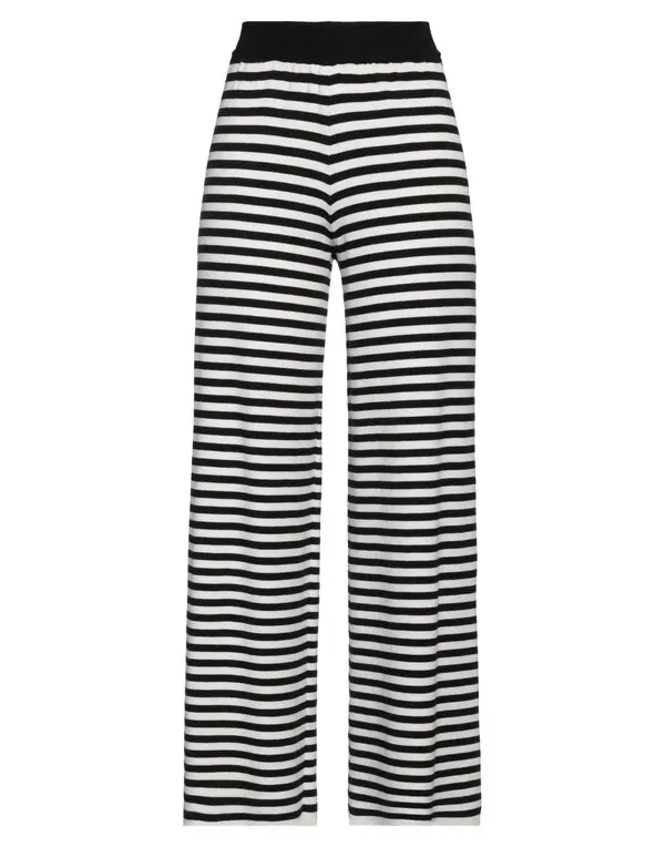 VICOLO Striped Straight-leg Trousers - White