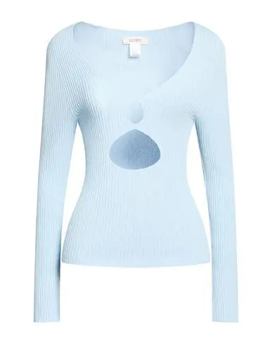KONTATTO Ribbed Knit Viscose Blend Sweater - Sky Blue