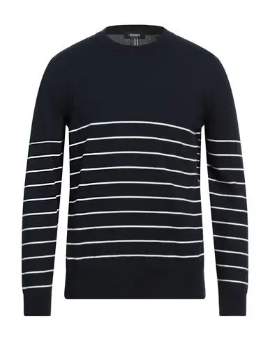 MASQ 39 Striped Lightweight Knit Sweater - Blue