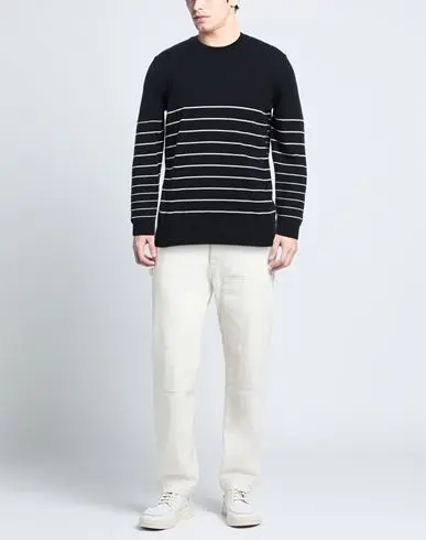 MASQ 39 Striped Lightweight Knit Sweater - Blue