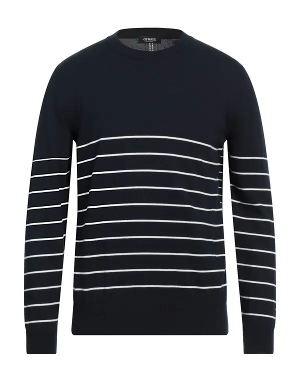 MASQ 39 Striped Lightweight Knit Sweater - Blue