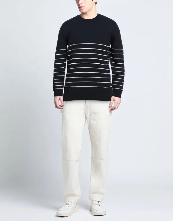MASQ 39 Striped Lightweight Knit Sweater - Blue
