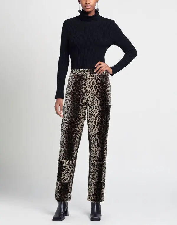 5 PROGRESS Leopard Print Velvet Cargo Pants