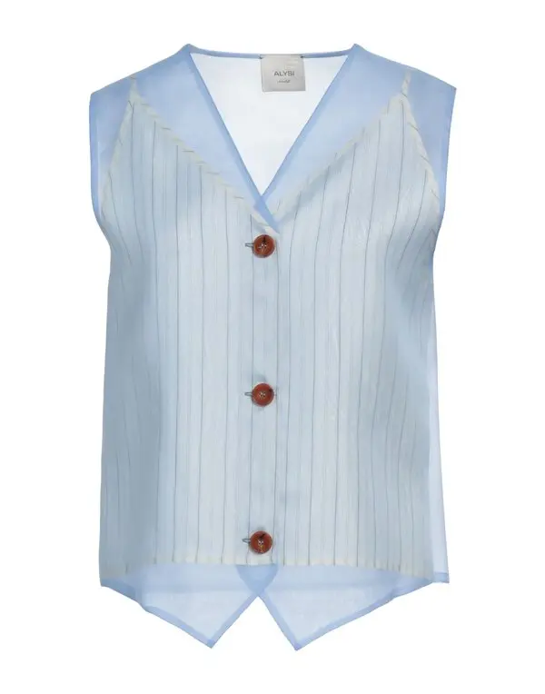 ALYSI Tailored Striped Organza Vest