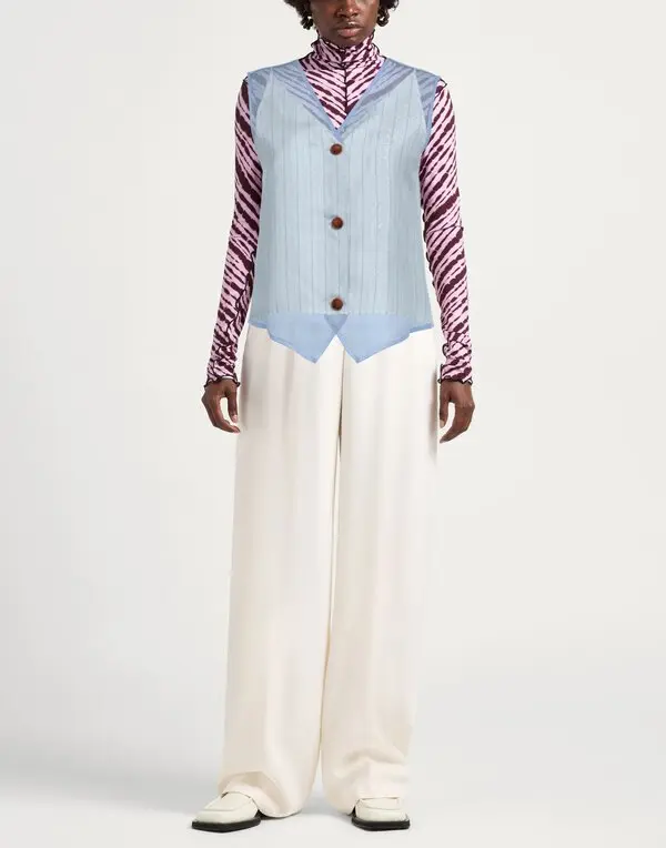 ALYSI Tailored Striped Organza Vest
