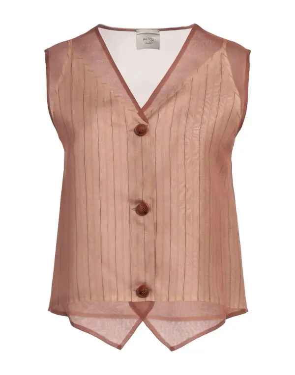 ALYSI Tailored Striped Organza Vest