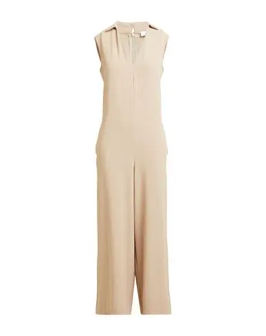 PLEASE Crepe Sleeveless Jumpsuit - Beige