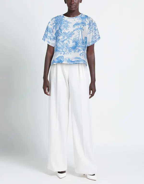 SHIRTAPORTER Floral-print Satin Top - Blue