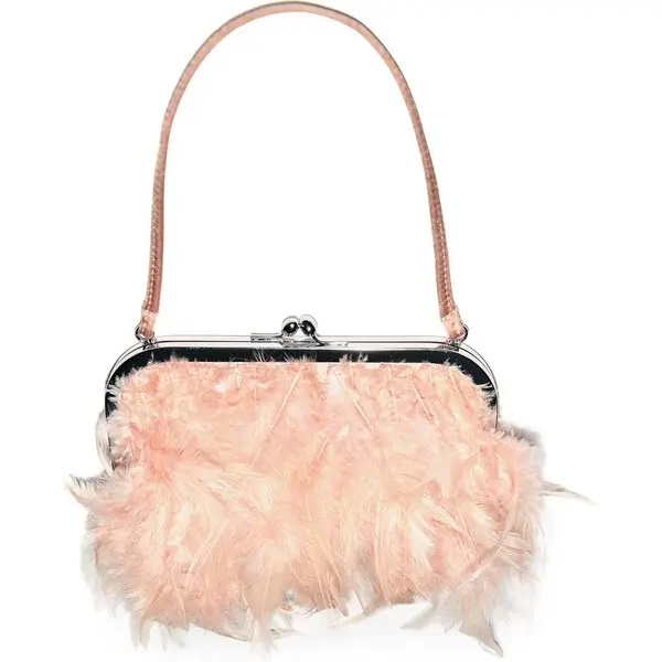 Mango Feather Frame Handbag - Blush