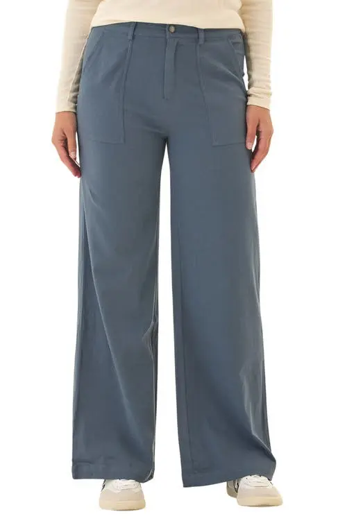 THREADS 4 THOUGHT Pamela Stretch Twill Wide Leg Pants - Raindrop