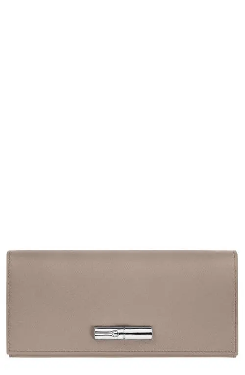 Longchamp Le Roseau Leather Continental Wallet - Clay