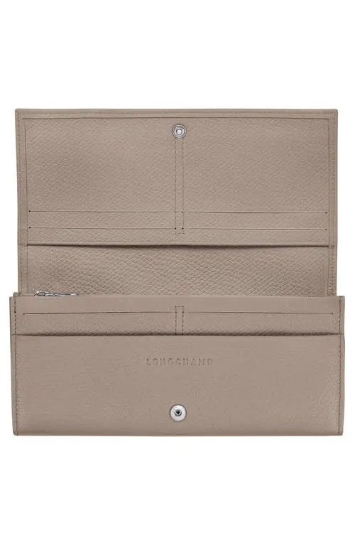Longchamp Le Roseau Leather Continental Wallet - Clay