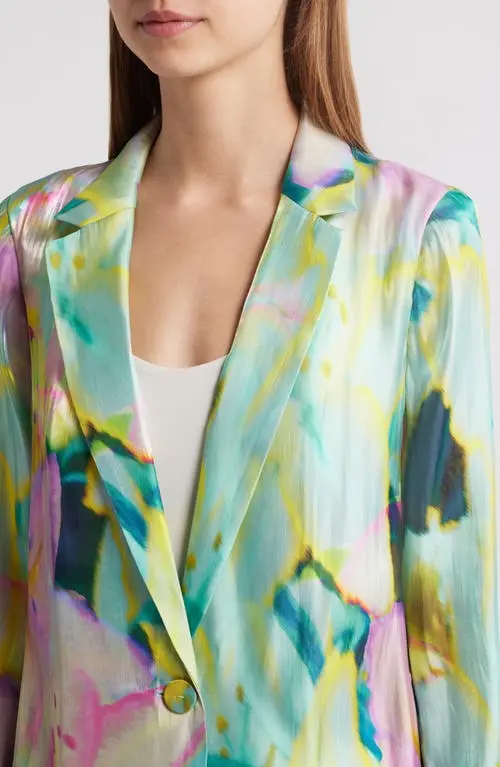 Kobi Halperin Joan Print One-button Satin Blazer
