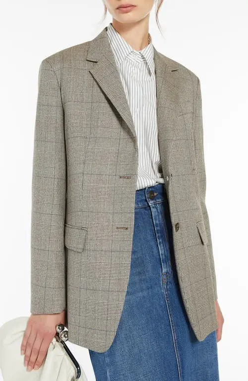 Max Mara Burgos Plaid Wool Blazer
