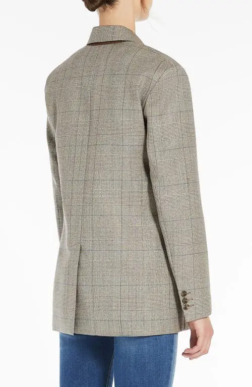 Max Mara Burgos Plaid Wool Blazer