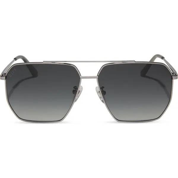 DIFF Berkely 59mm Polarized Gradient Navigator Sunglasses - Gunmetal/grey Gradient