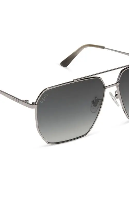DIFF Berkely 59mm Polarized Gradient Navigator Sunglasses - Gunmetal/grey Gradient