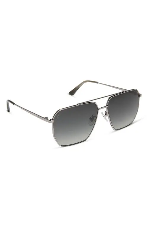DIFF Berkely 59mm Polarized Gradient Navigator Sunglasses - Gunmetal/grey Gradient