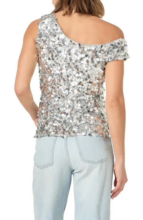 Endless Rose Paillette One-shoulder Top