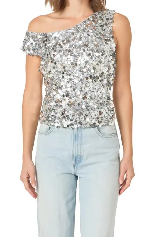 Endless Rose Paillette One-shoulder Top