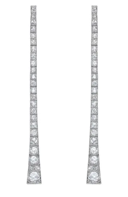 MINDI MOND Diamond Drop Earrings - Platinum/ Diamond