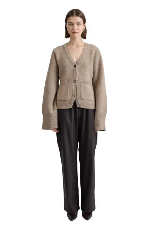 Almina Concept V-neck Cardigan - Oatmeal