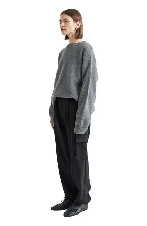 Almina Concept Oversized Wool Cashmere Crewneck Sweater - Grey