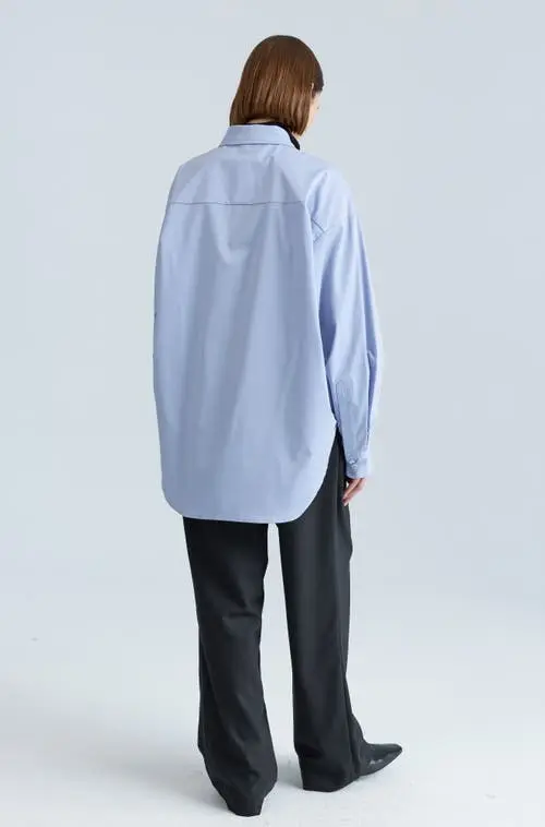 Almina Concept Oversized Shirt - Periwinkle Blue
