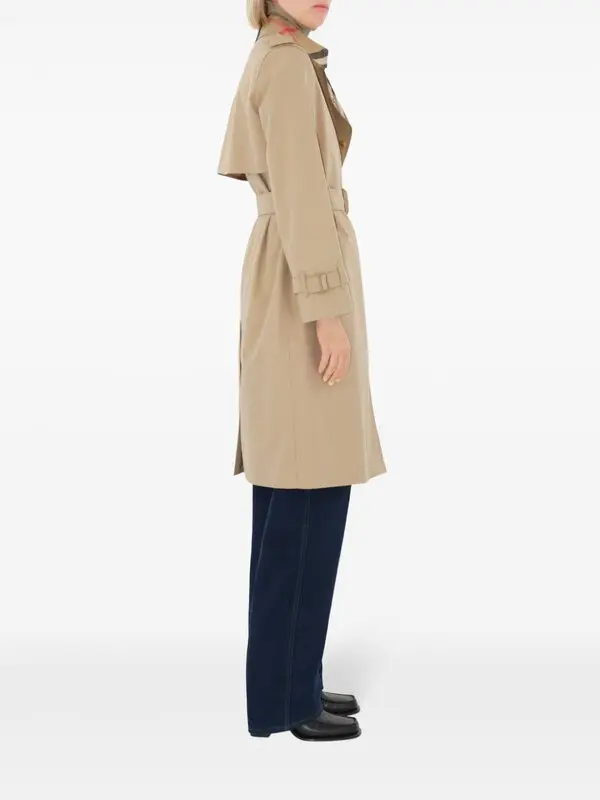 Burberry Check-collar Gabardine Trench Coat