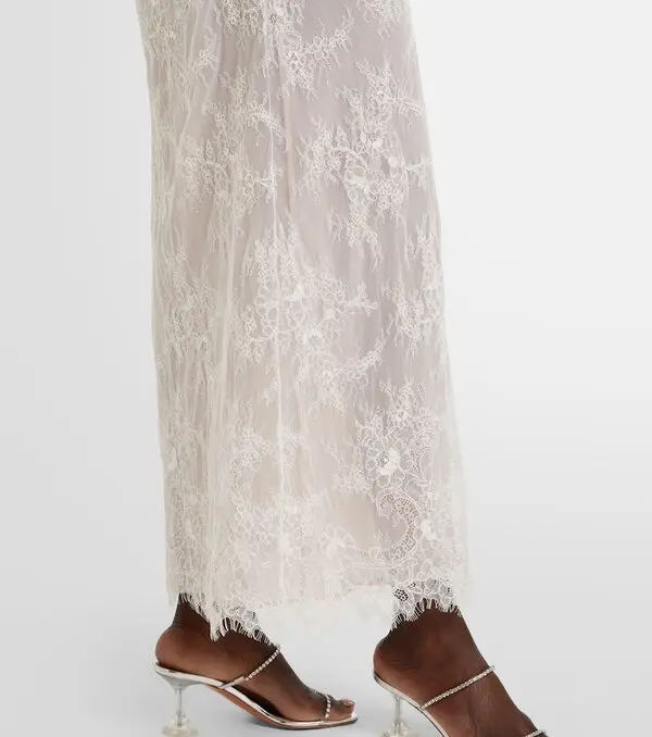 Blumarine Rebrode Embellished Lace Maxi Dress