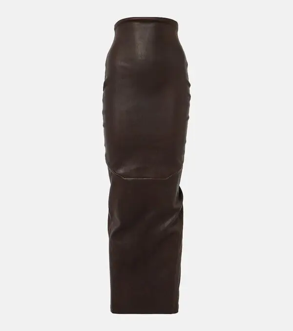 Rick Owens Dirt Pillar Maxi Skirt - Brown