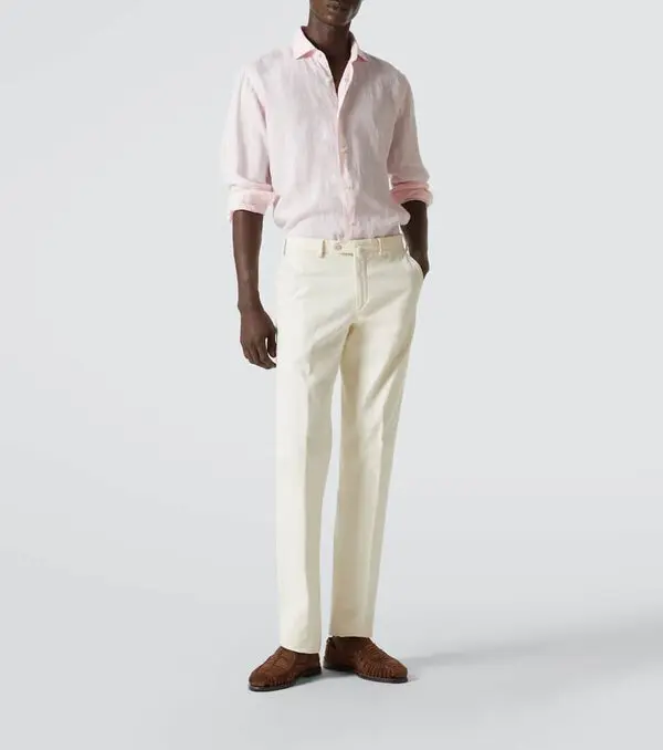 Fedeli Linen Oxford Shirt - Pink